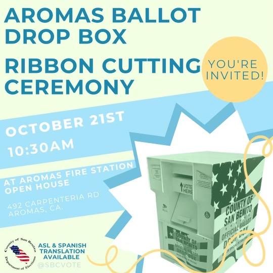 Aromas Ballot Drop Box Ribbon Cutting | BenitoLink
