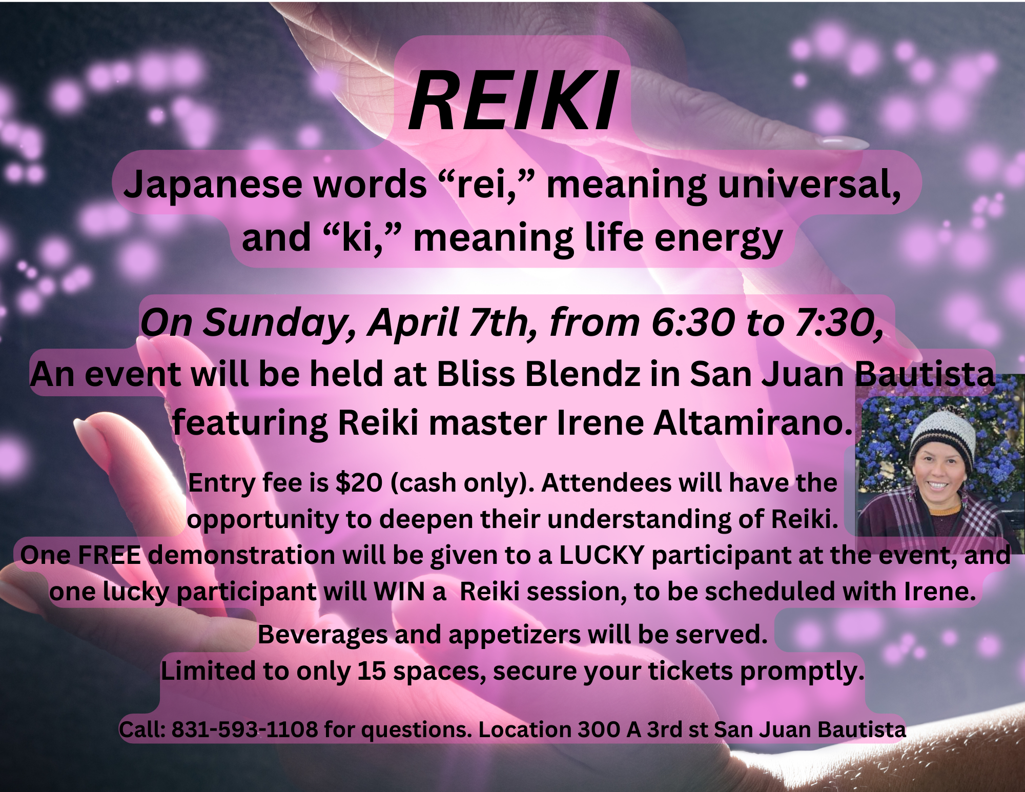 Reiki with Reiki master Irene Altamirano | BenitoLink