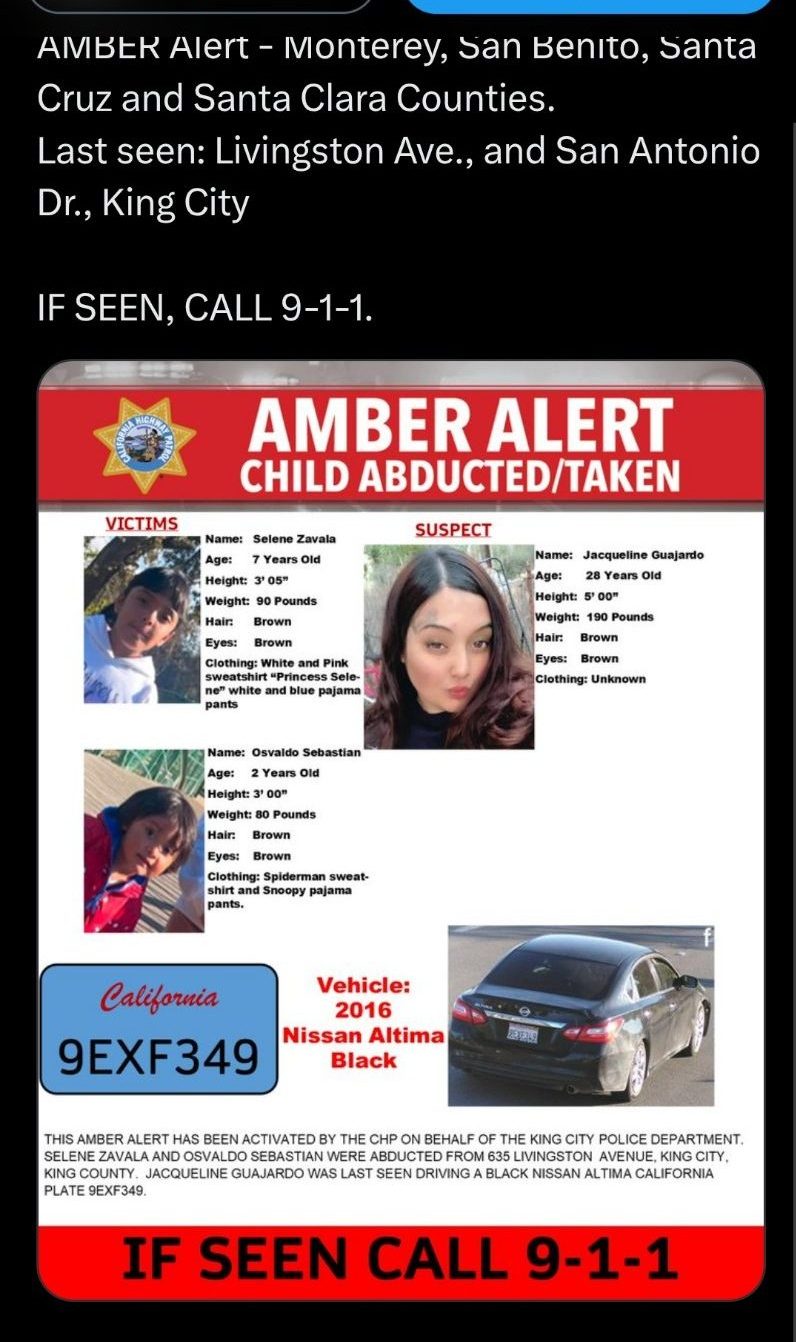 Amber Alert: Child Abduction | BenitoLink