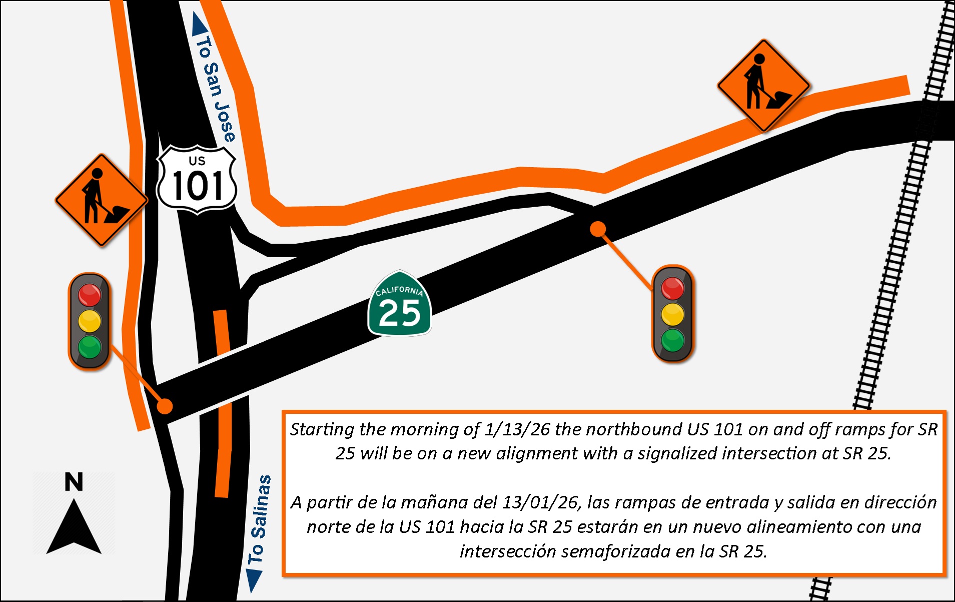 Traffic advisory: US 101/SR 25 Interchange Project | BenitoLink