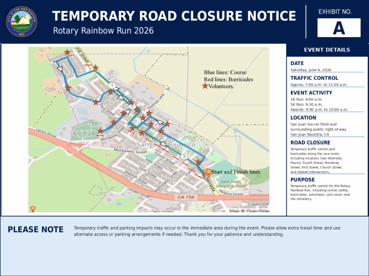 Rotary Rainbow Run: Traffic control and road closures | BenitoLink